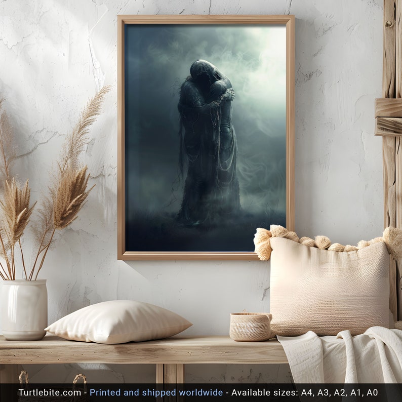 Dark Eternal Love Poster, Romantic Moody Art Print, Gothic Romance Home ...