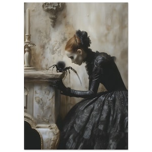 Eerie Gothic Spider Woman Wall Art, Mystical Conversation With a Spider ...