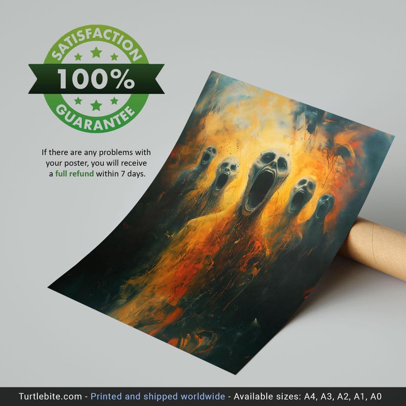 Screams From Hell Poster, Dark Gothic Oil Painting, Horror Artwork ...