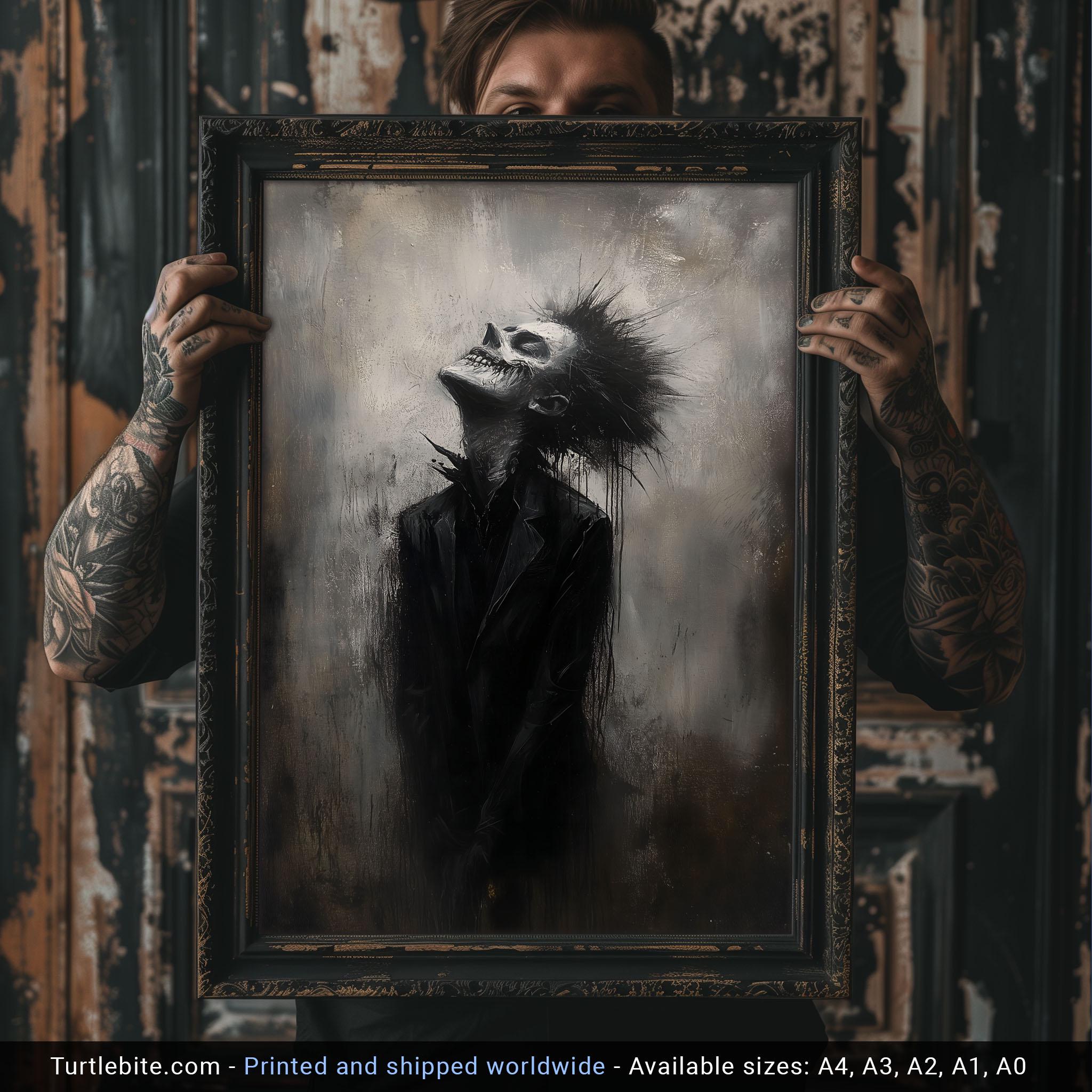 There is Something in the Air - Zombie Painting Poster, Dark Art Black ...