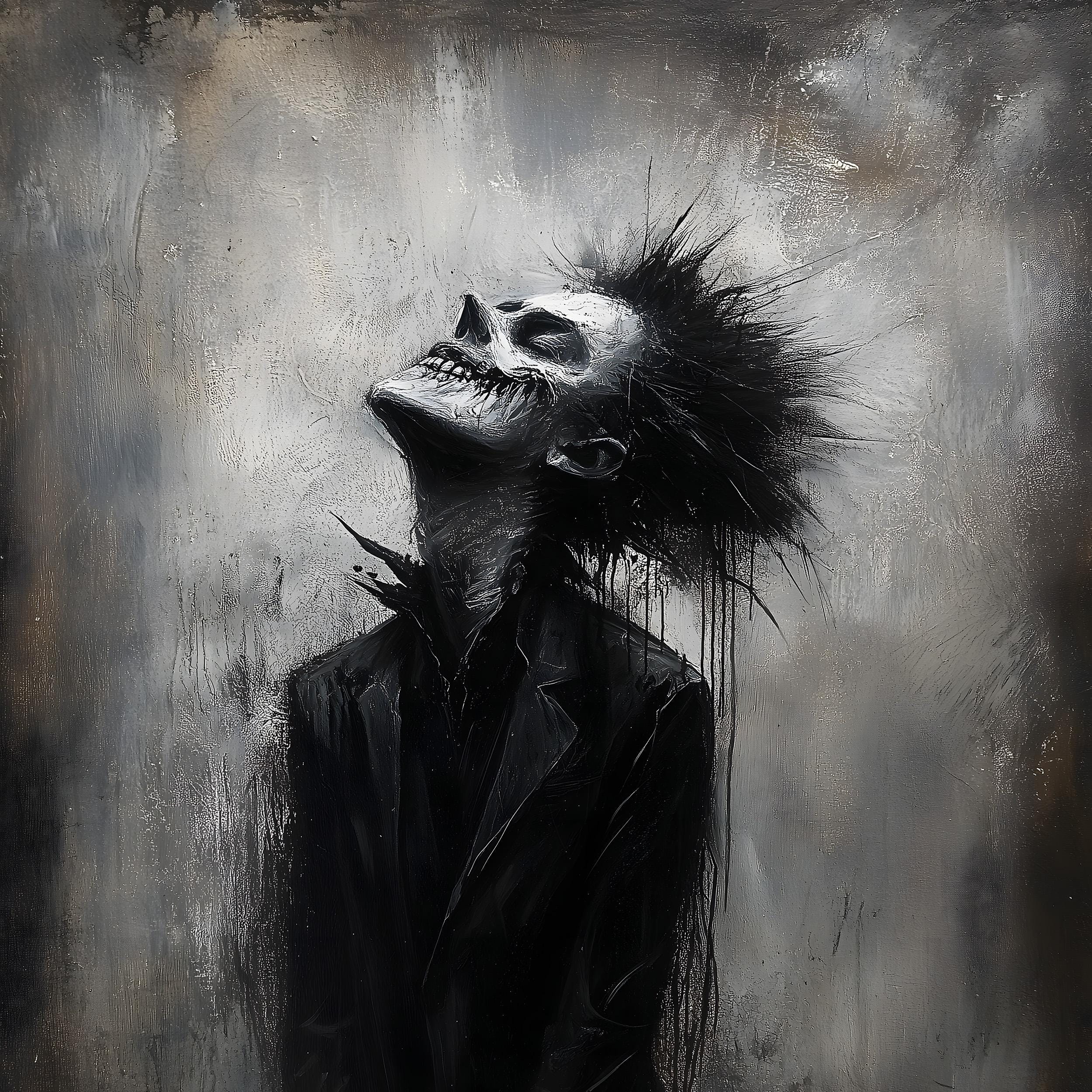 There is Something in the Air - Zombie Painting Poster, Dark Art Black ...
