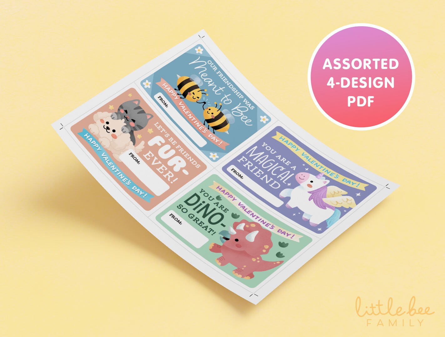 Printable Valentine's Day Cards for Kids | Instant Download - Etsy