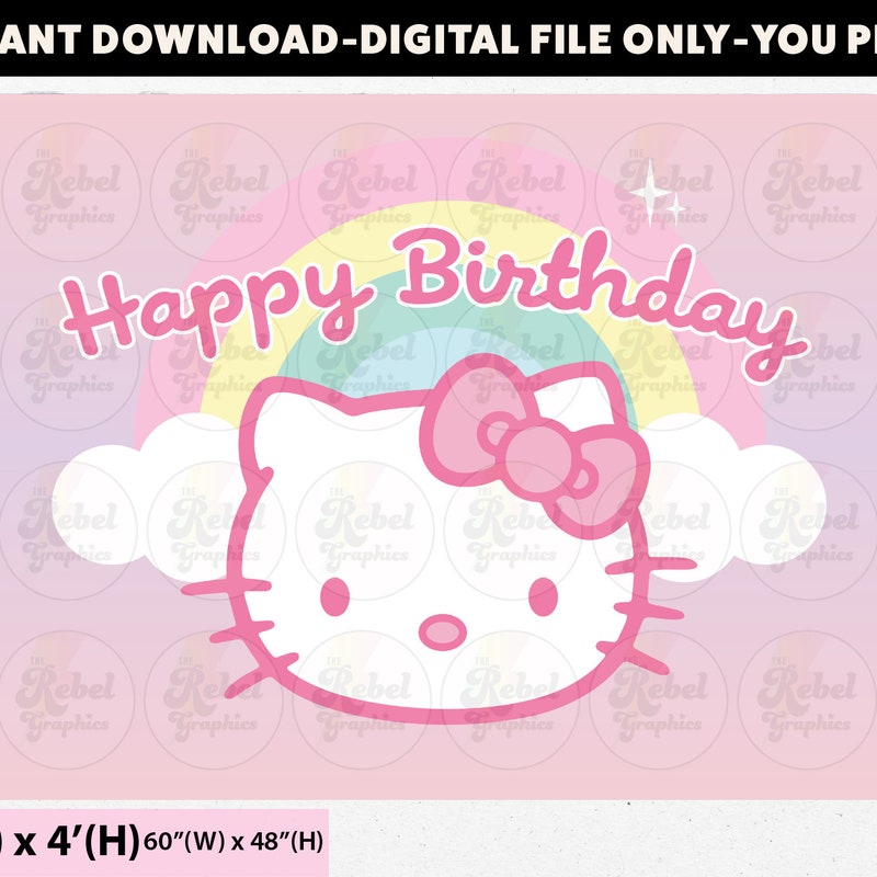 Kitty Hello Birthday Banners - Etsy
