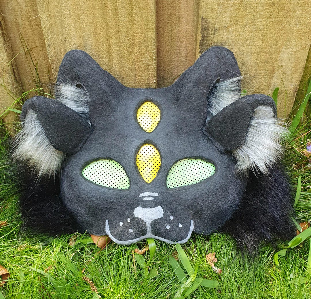 Starflesh Black Cat Mask - Etsy
