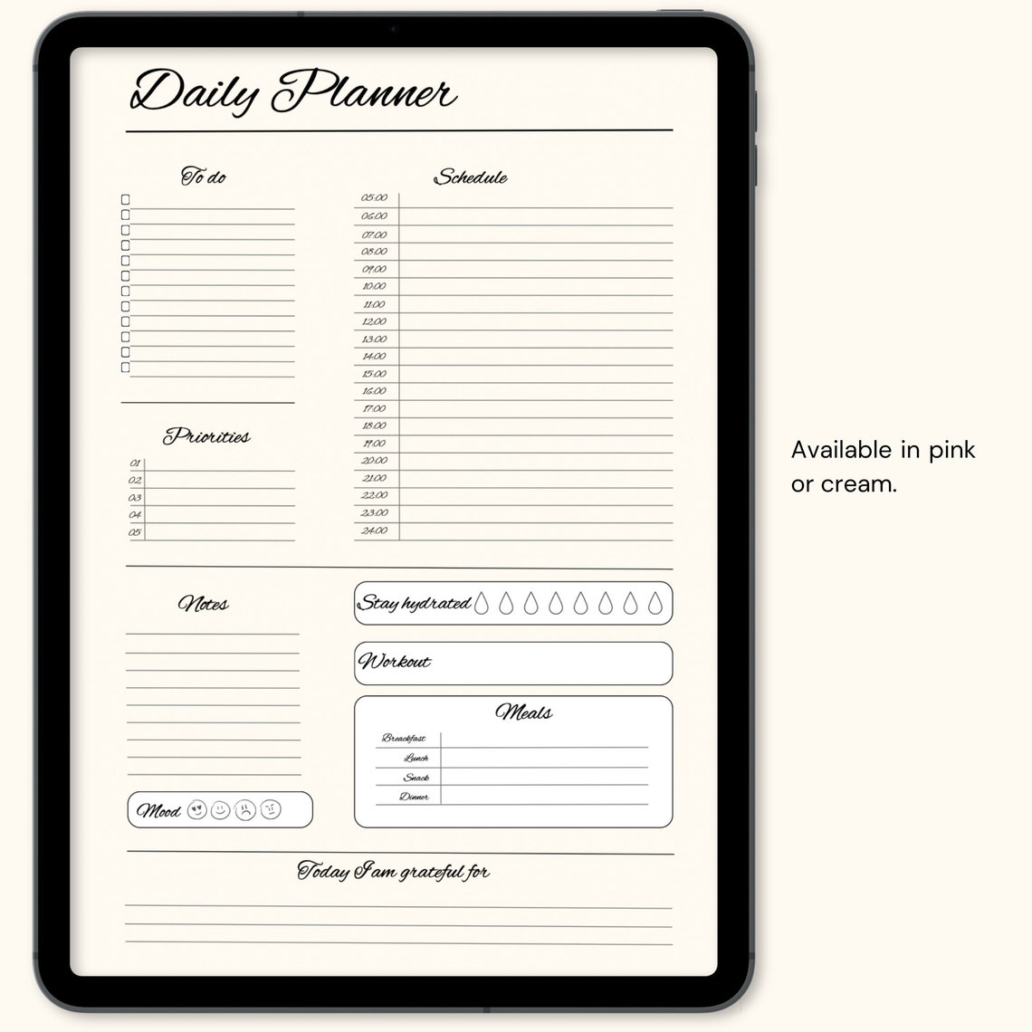 Printable Daily Planner, Self Care Checklist, Elegant, Simple Planner ...