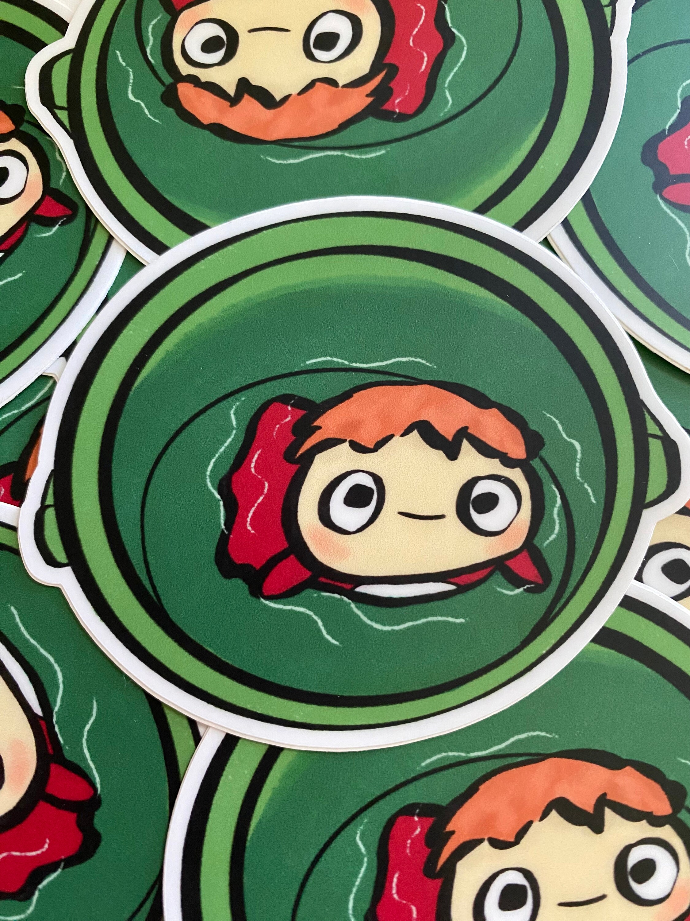 Ponyo in Bucket Sticker| Studio Ghibli Inspired| Vinyl Sticker - Etsy