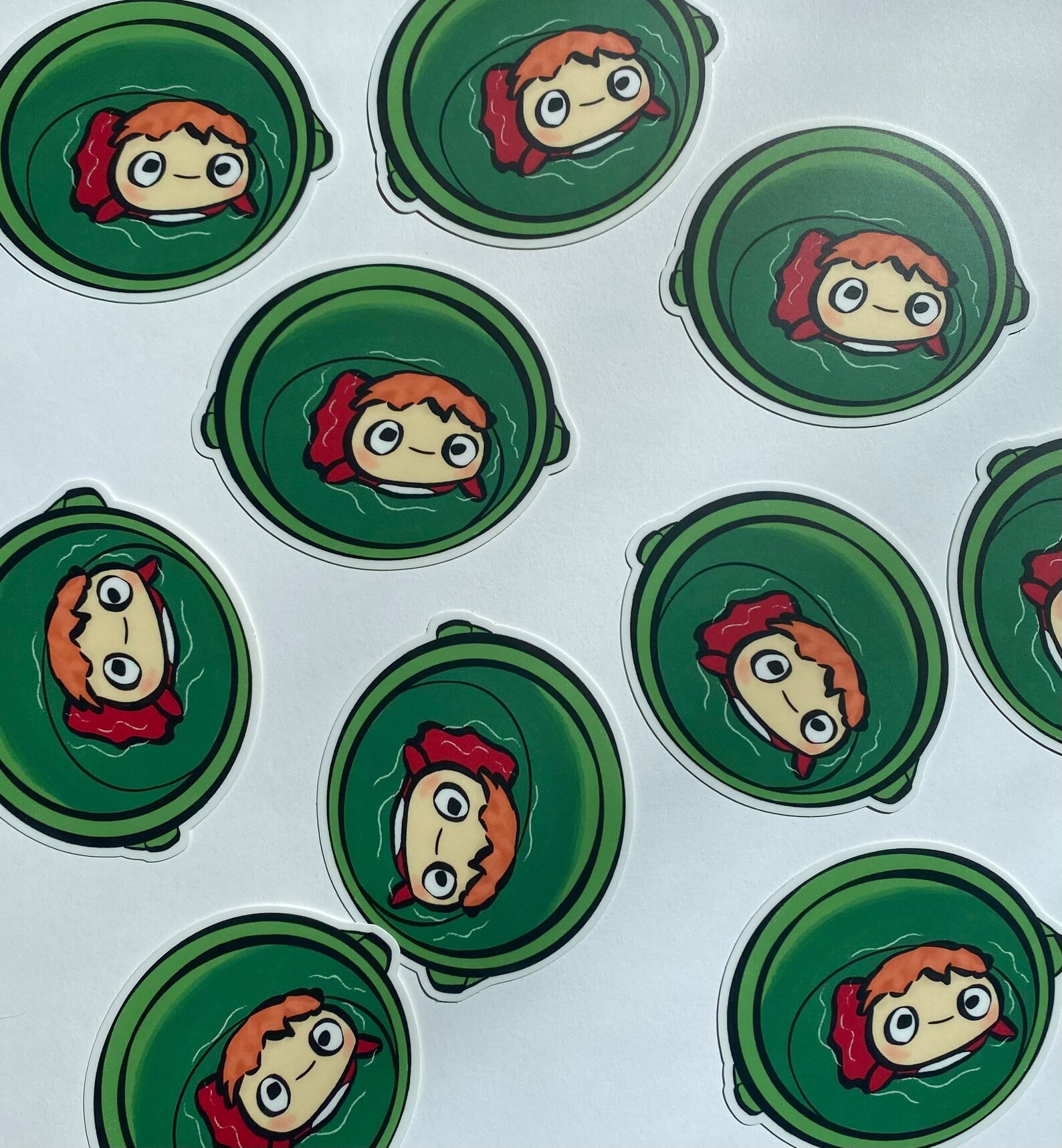 Ponyo in Bucket Sticker| Studio Ghibli Inspired| Vinyl Sticker - Etsy