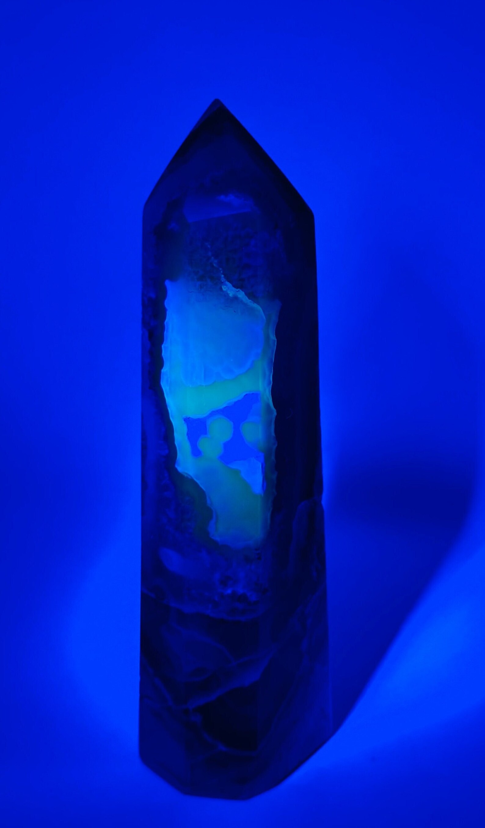 UV Reactive Volcano Agate Towers: Illuminated Elegance, Dynamic Glow ...