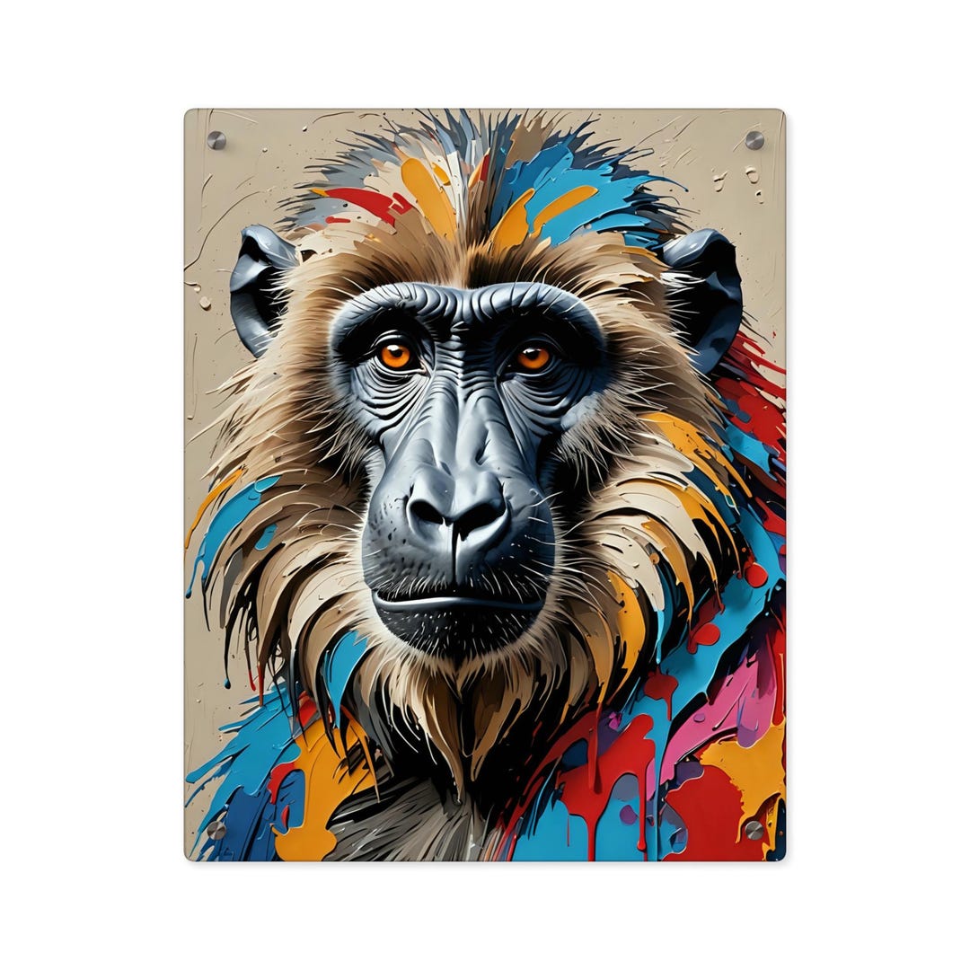 Ape Acrylic Panel Wall Art, Ape Acrylic Print, Wildlife Animal Acrylic ...