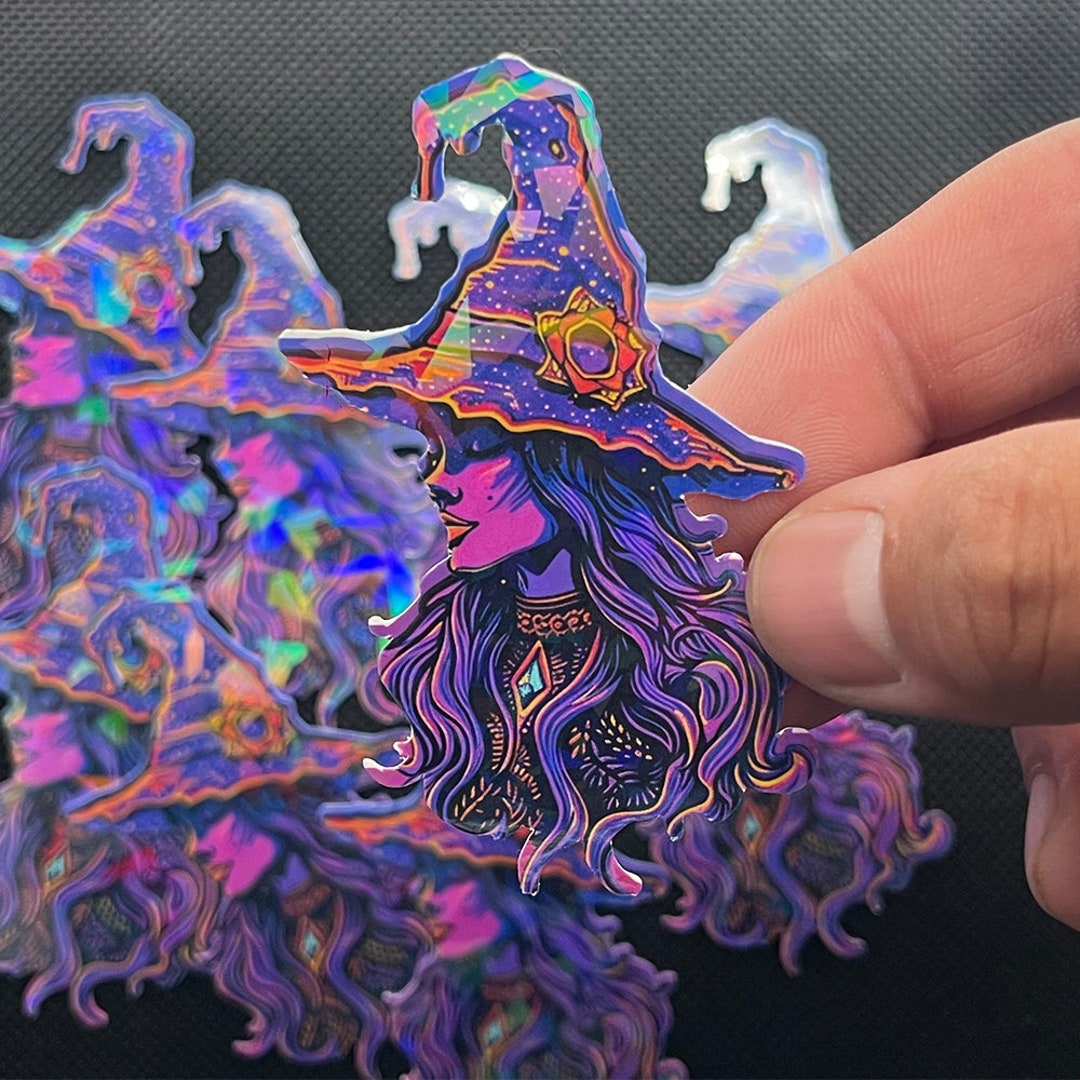 Lavender Witch Holographic Stickers - Etsy