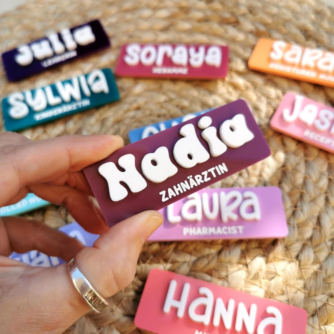 Customised Work Name Badge, Name Badge for Work, Personalised Name ...