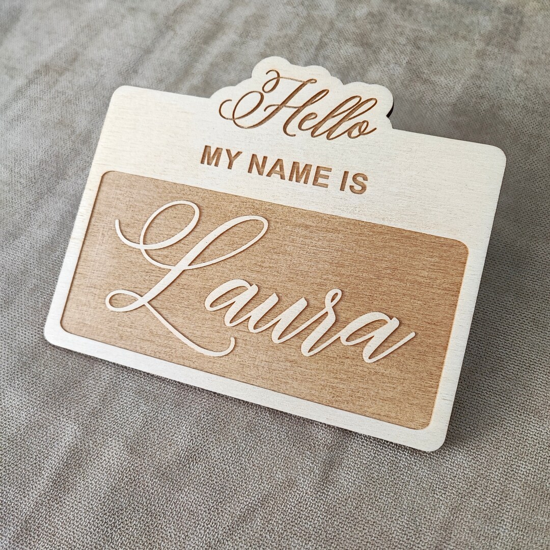 Hello My Name Is, Baby Name Sign, Modern Baby Announcement, Birth ...