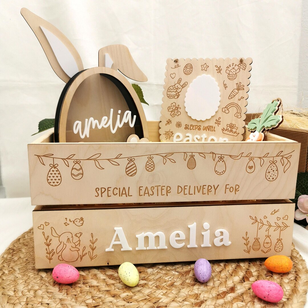 Easter Crate PANELS, Custom Easter Gift Box Kids, Family Easter ...