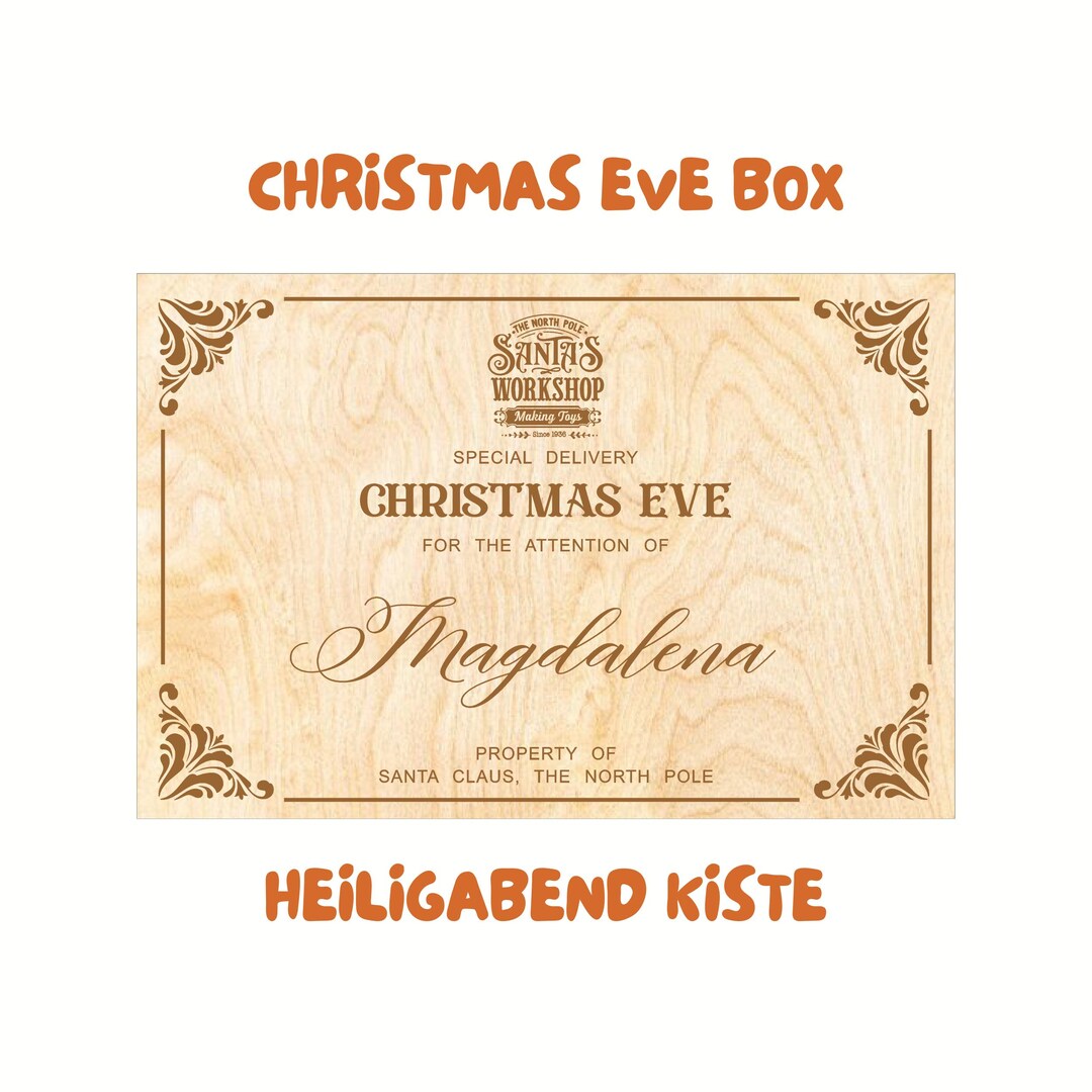 Christmas Eve Box, Customise Santa Delivery Kid Toy Box Decor, First ...
