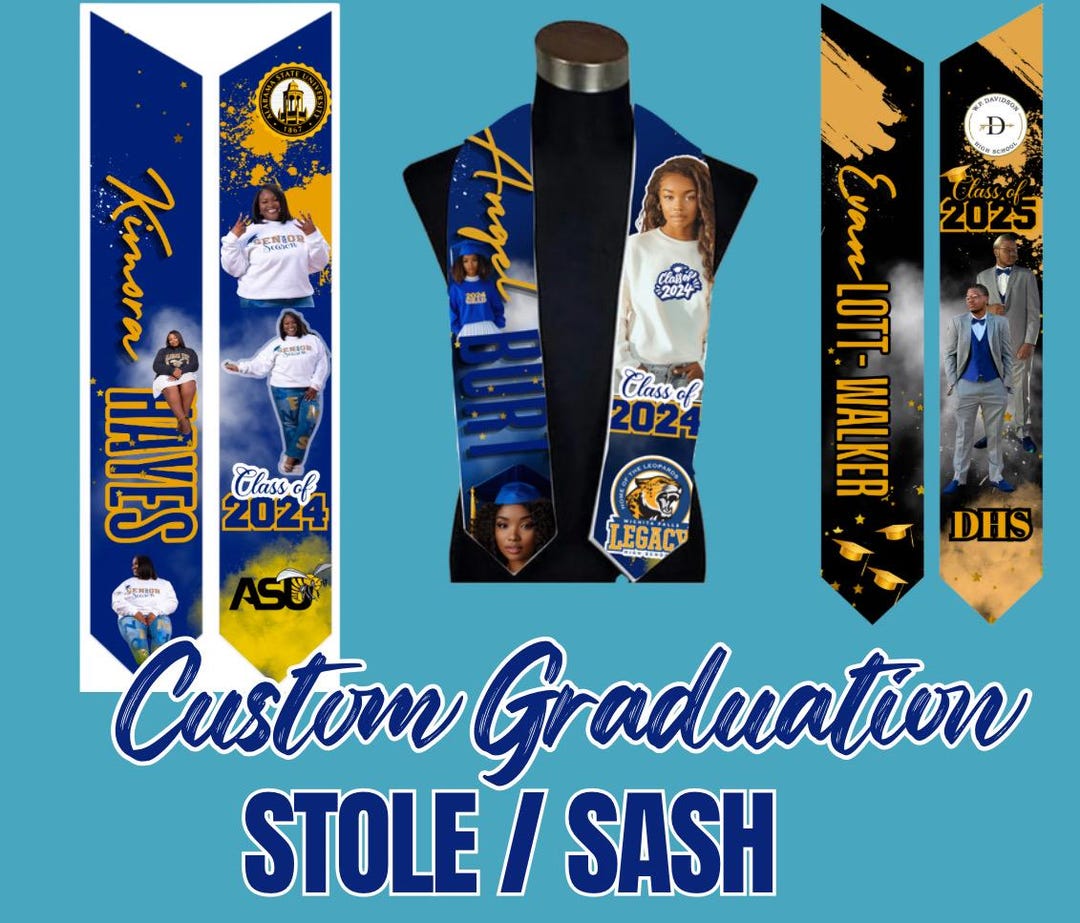 3D Allover Personalized Graduation Stole ,custom T-shirt, Football ...