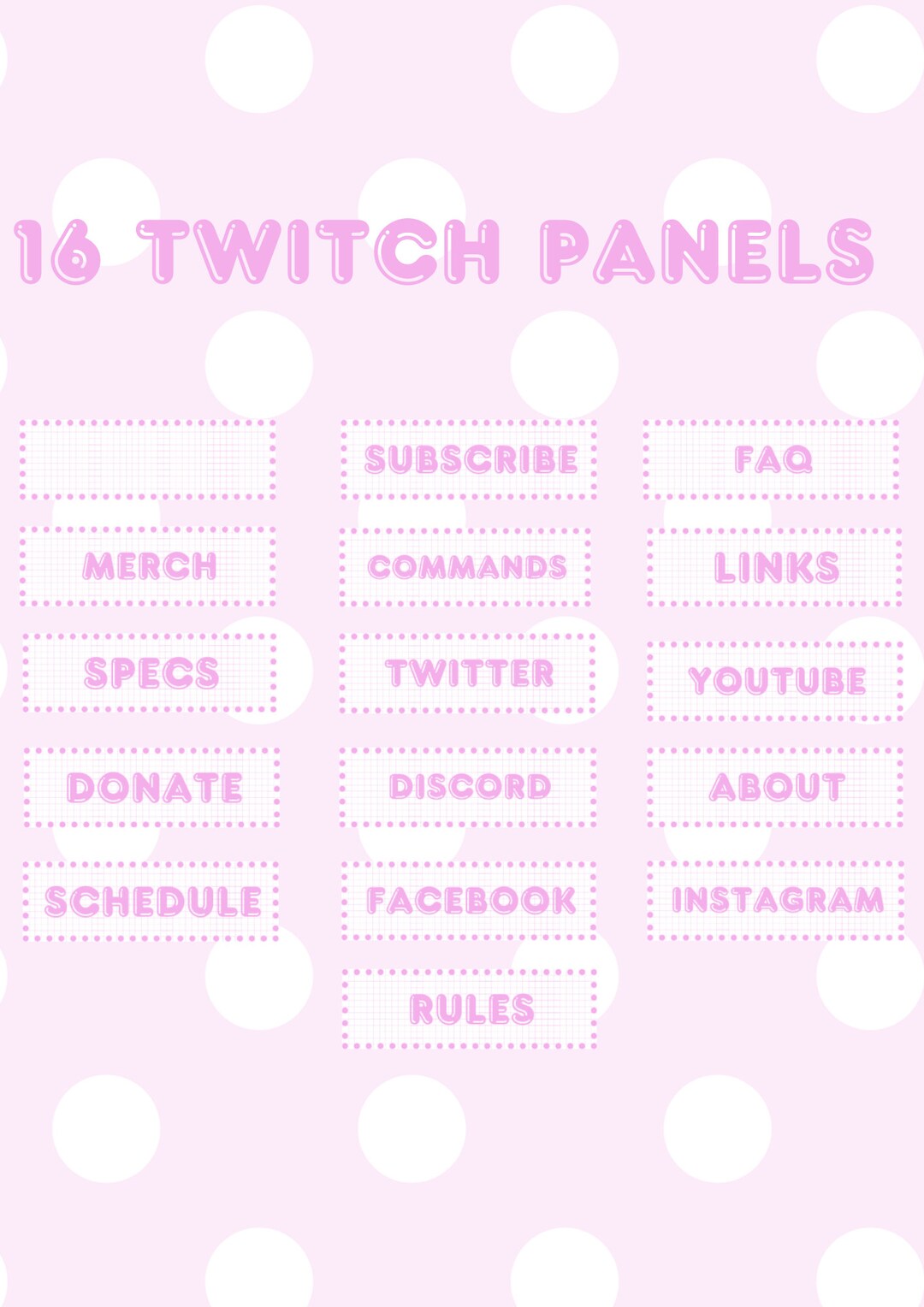 Twitch Panels Pink Stream Panels Digital Download Pink Grid Stream ...