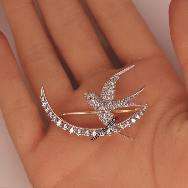 Swallow Brooch - Etsy
