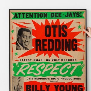 18x24 Vintage Classic Blues Music Otis Redding 1965 respect Promo ...
