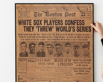 Vintage Baseball 1920 Chicago White Sox "the Boston Post" Sept. 29 ...