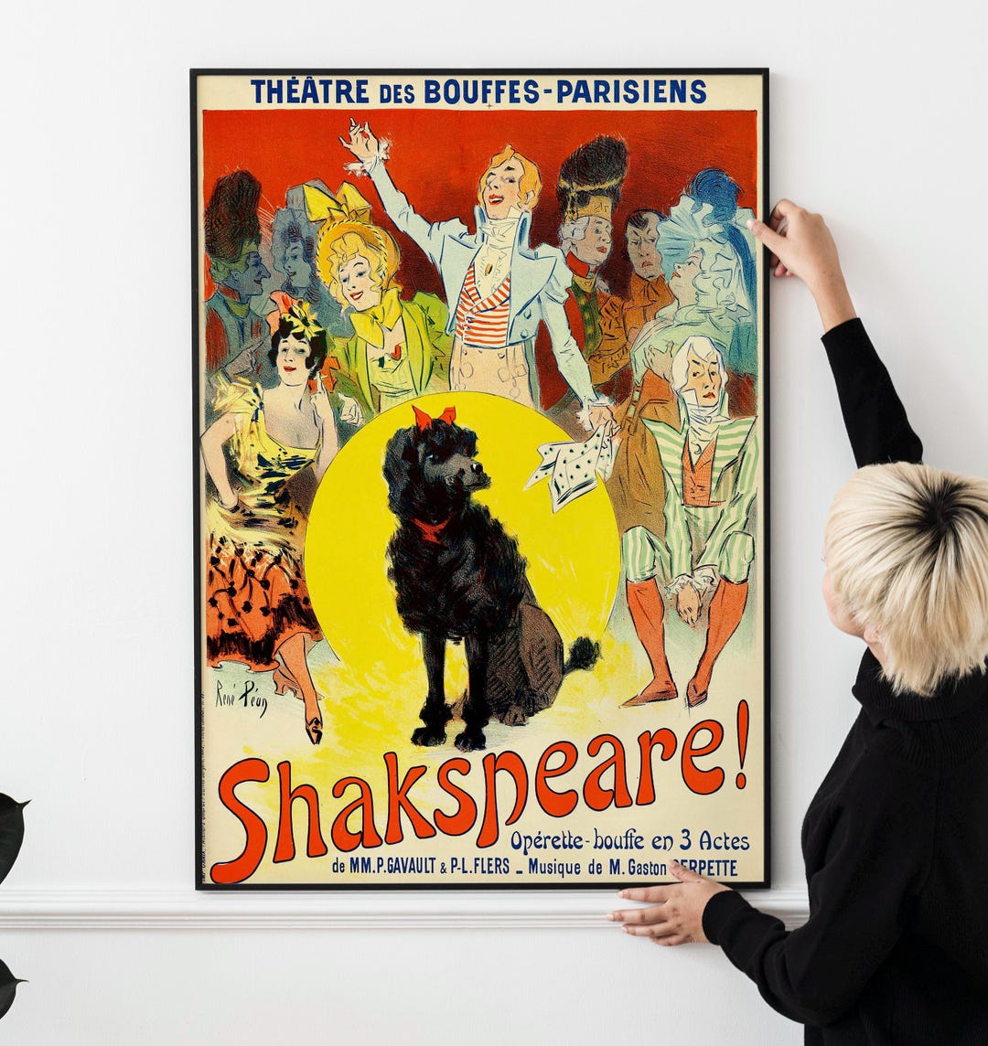 Shakespeare French Operetta Poster – 1899 Vintage Theatre Art Theatre ...