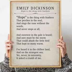 Emily Dickinson Poetry “hope” is the Thing With Feathers Poem Quote ...