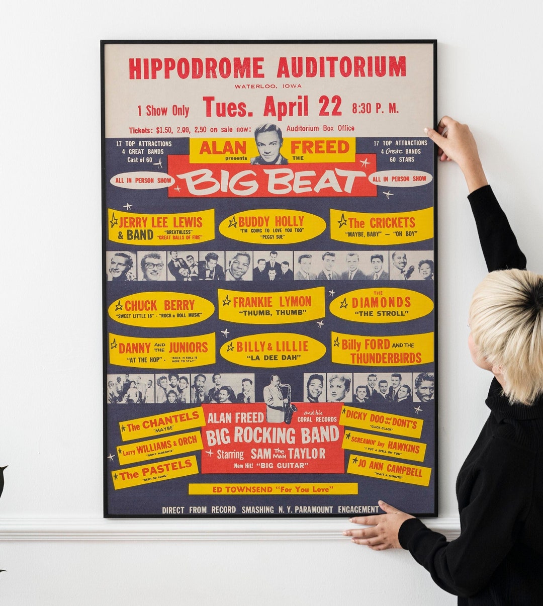 Classic 1950s Rock N Roll Concert Poster – Retro Vintage Music Festival ...