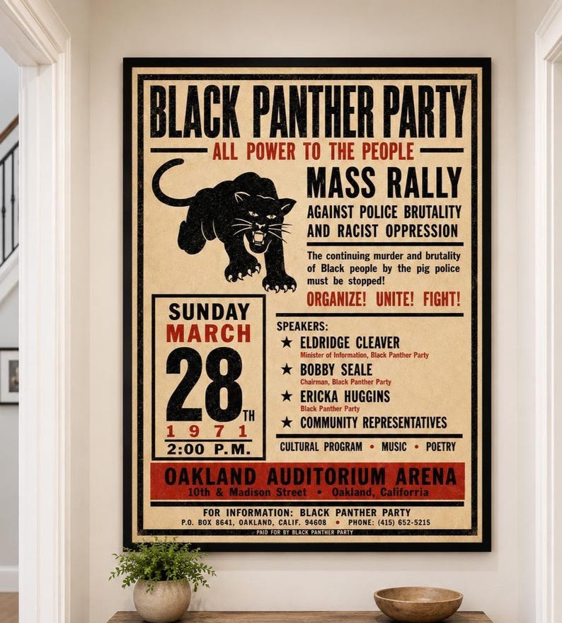 1971 Civil Rights Rally Poster Vintage Protest Movement Retro History ...