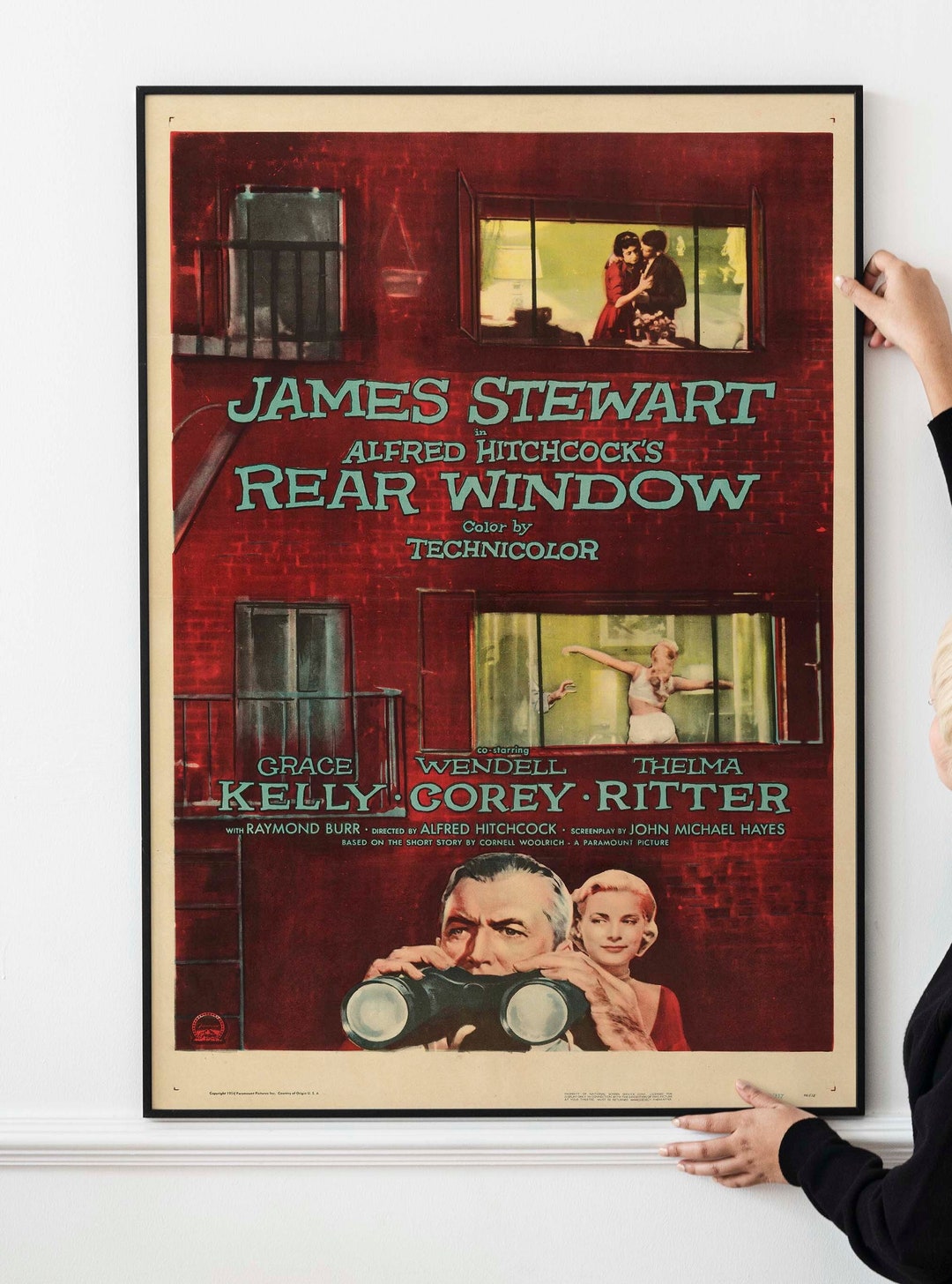 Rear Window 1954 Suspense Movie Poster – Classic Hitchcock Vintage ...