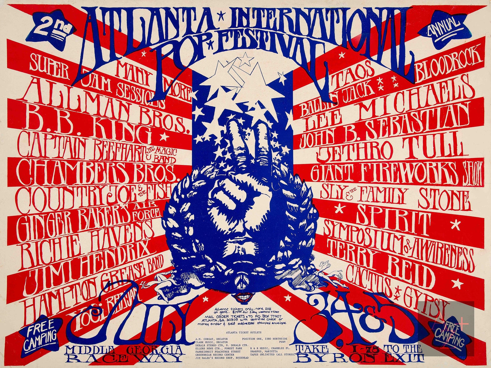 Atlanta International Pop Festival Poster 1969 PRINTABLE DOWNLOAD - Etsy