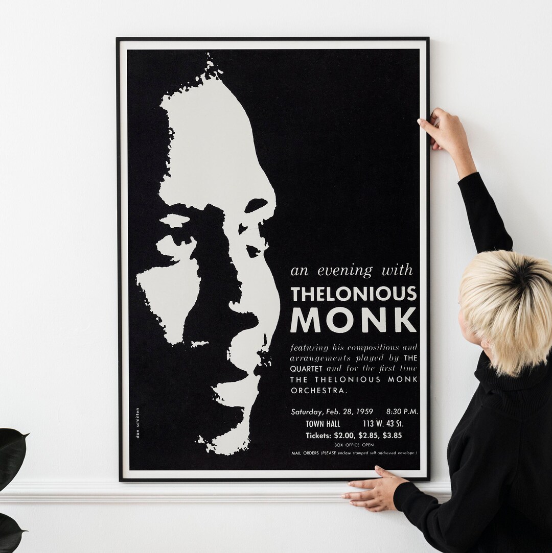 Iconic Jazz Poster Featuring Thelonious Monk New York Concert Poster ...