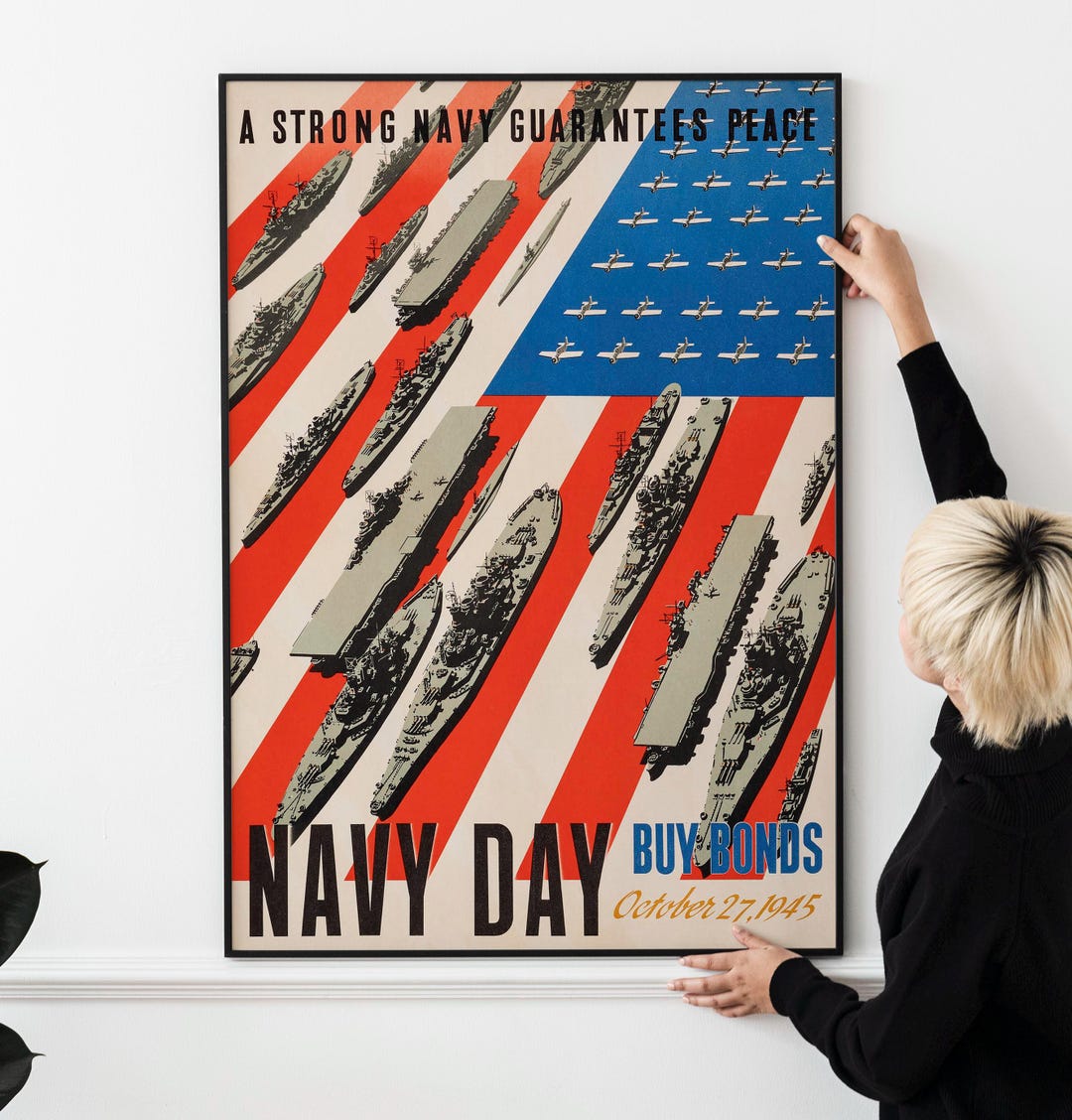 Classic NAVY DAY WW2 Propaganda Poster – Vintage Military Art & War ...