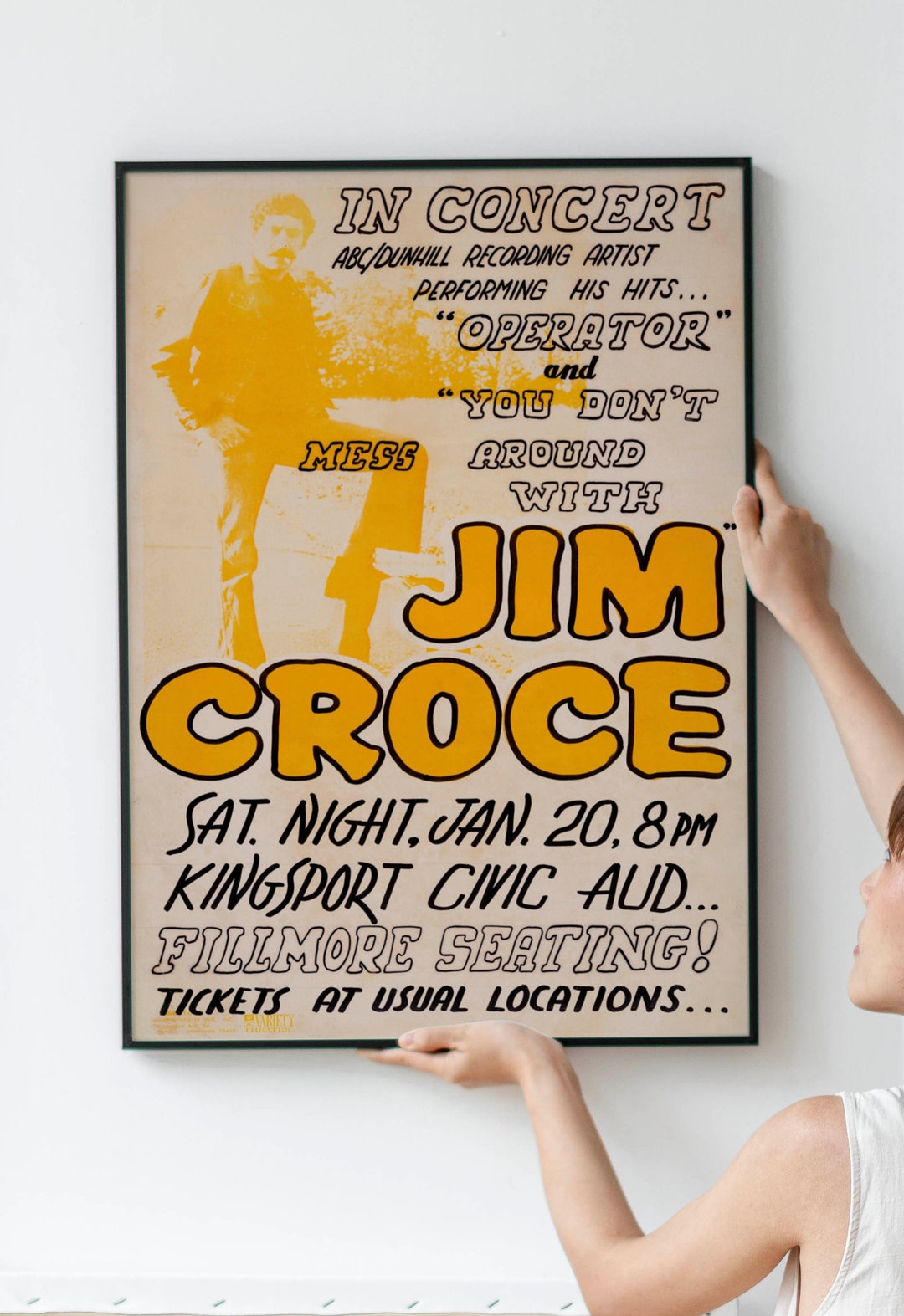24x36 Jim Croce Kingsport Concert Poster 1973 FRAMED and UNFRAMED - Etsy