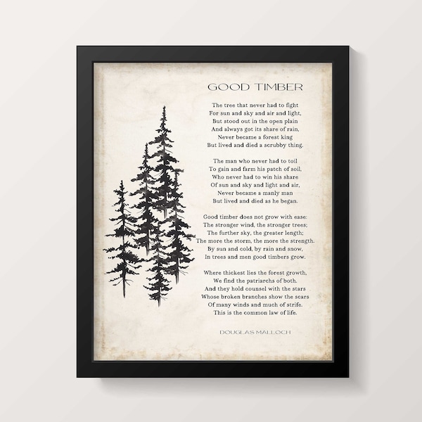 Good Timber Poem - Etsy