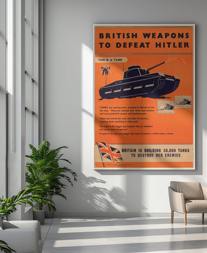 WWII British Royal Tank Regiment Propaganda Poster – 1940s British ...