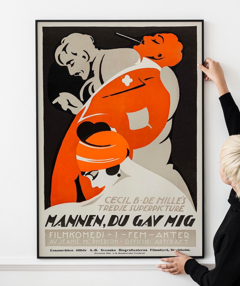 Artcraft, 1920s Art Deco Vintage Linocut Movie Poster - Etsy