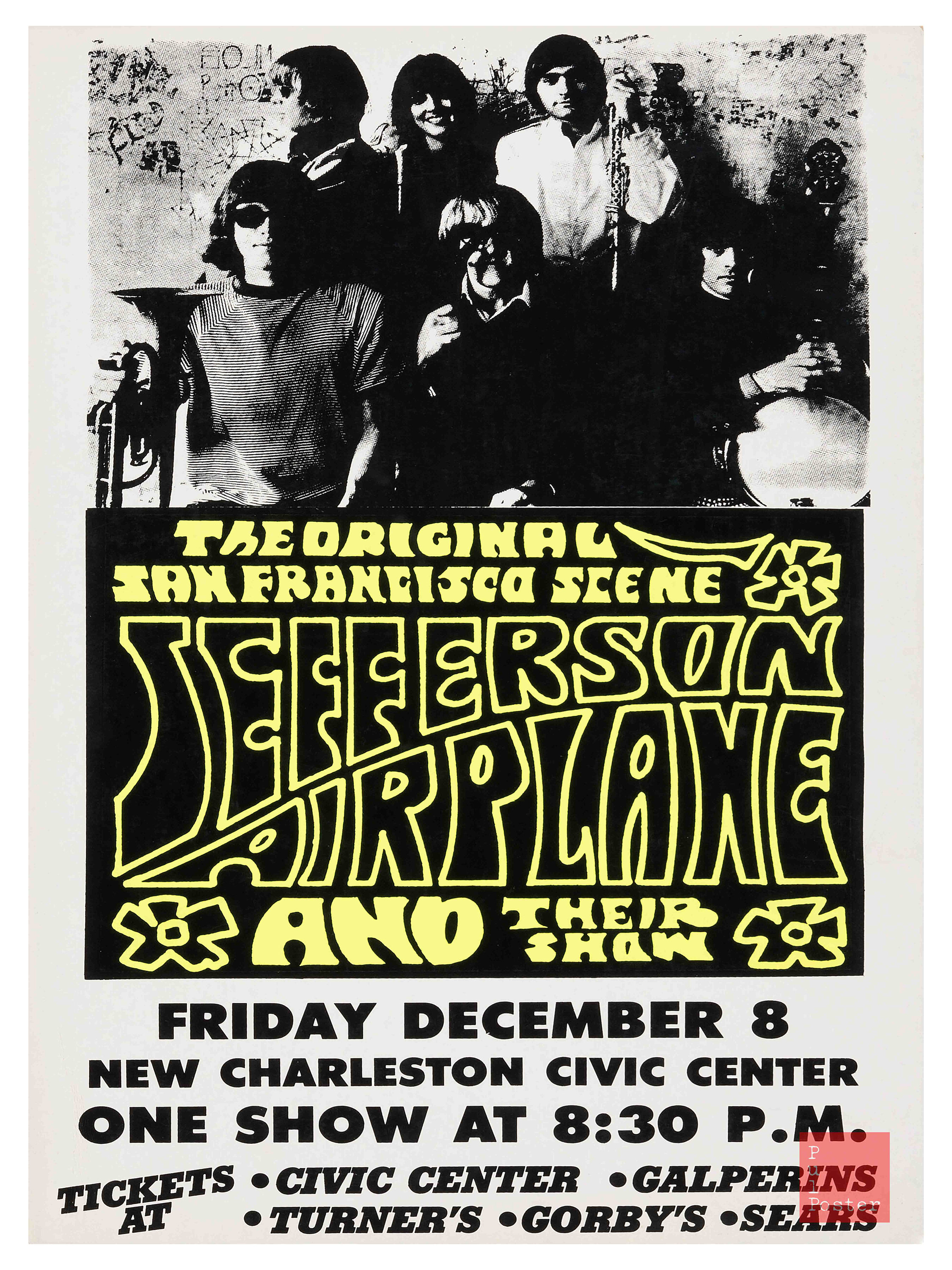 Vintage Festival Poster With Jefferson Airplane 1967 Charleston, WV Day ...