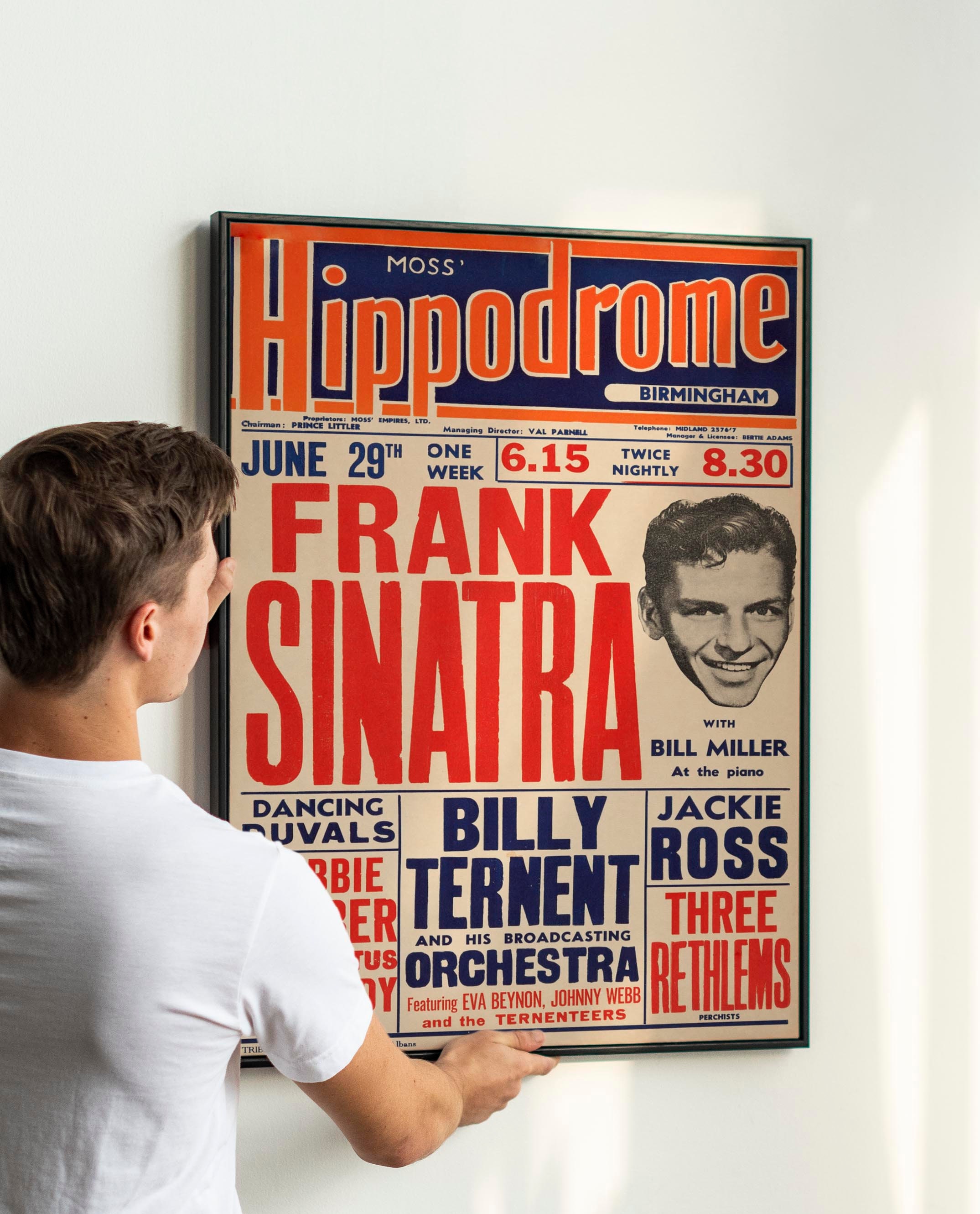 Vintage 1953 Jazz Concert Poster Featuring Frank Sinatra, Bobbie Kimber ...