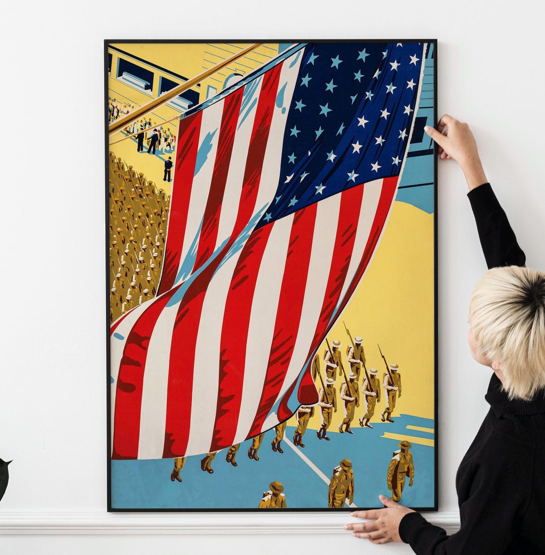 Classic WW2 Military Propaganda Poster, Victory and Unity Print ...