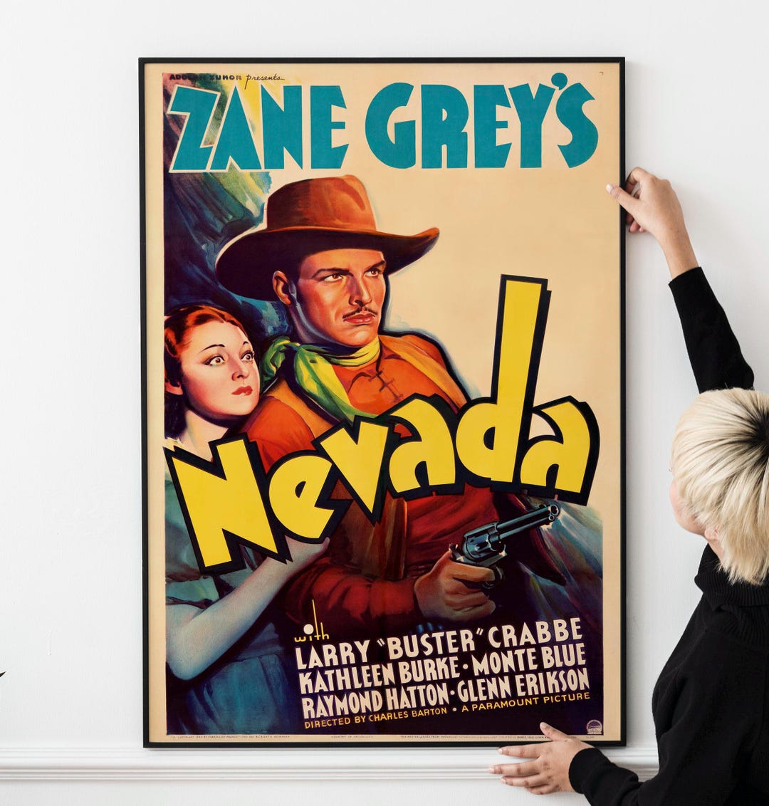 Vintage Retro Western Poster – Old West Film Memorabilia, 1930s Cowboy ...