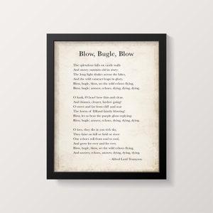 Alfred Lord Tennyson Poetry Blow, Bugle, Blow Poem Quote Print - Etsy
