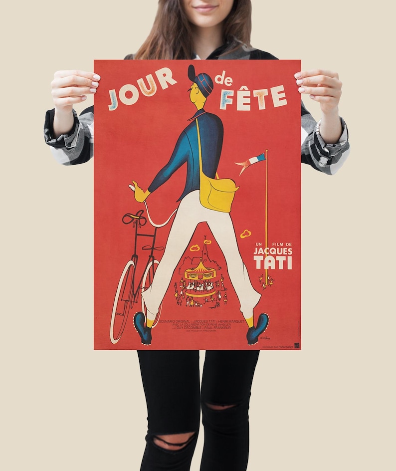 Jour De Fete 1949 – Jacques Tati French Vintage Movie Poster - Etsy