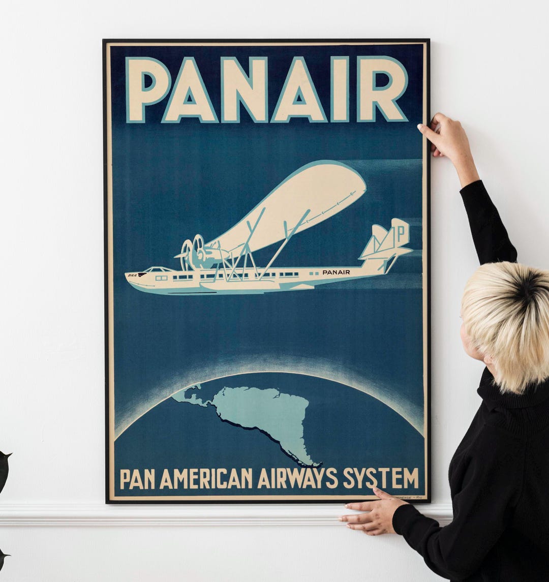 Pan Am Airways 1930s Travel Poster – Panair, Vintage Aviation, Retro ...
