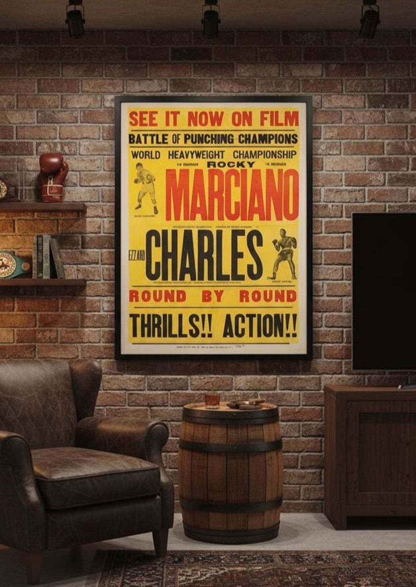 Classic 1950s Boxing Poster – Vintage Retro Sports Fight Print, Old ...