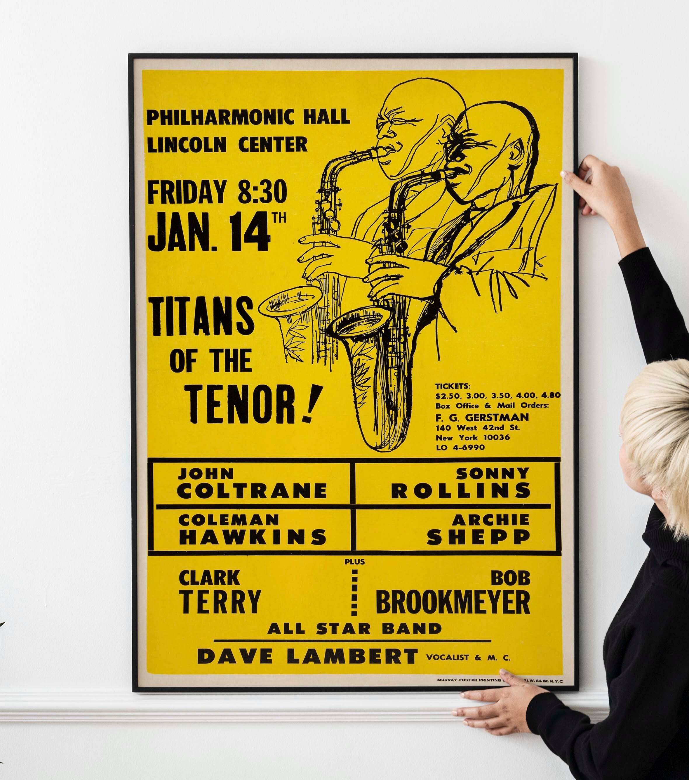 Iconic Jazz Poster Featuring John Coltrane, Sonny Rollins, Coleman ...