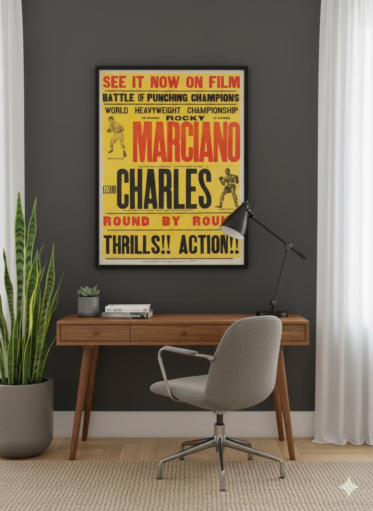 Classic 1950s Boxing Poster – Vintage Retro Sports Fight Print, Old ...