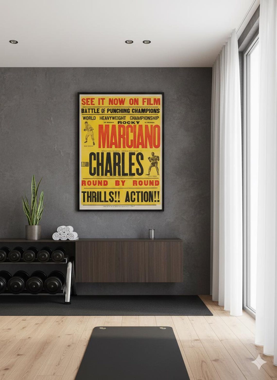Classic 1950s Boxing Poster – Vintage Retro Sports Fight Print, Old ...