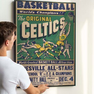 1930s Vintage Basketball Poster – Classic Sports Promotional Print ...