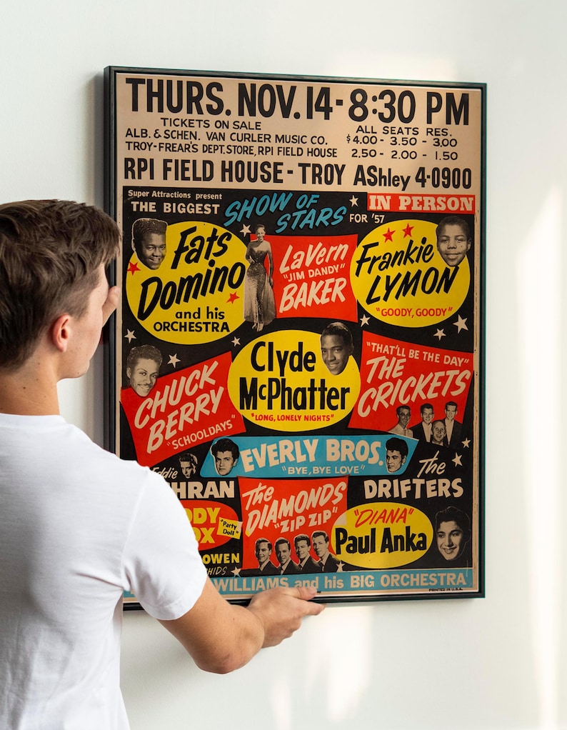 Retro 50s Rock Poster – Classic Rockabilly & Rhythm and Blues Concert ...