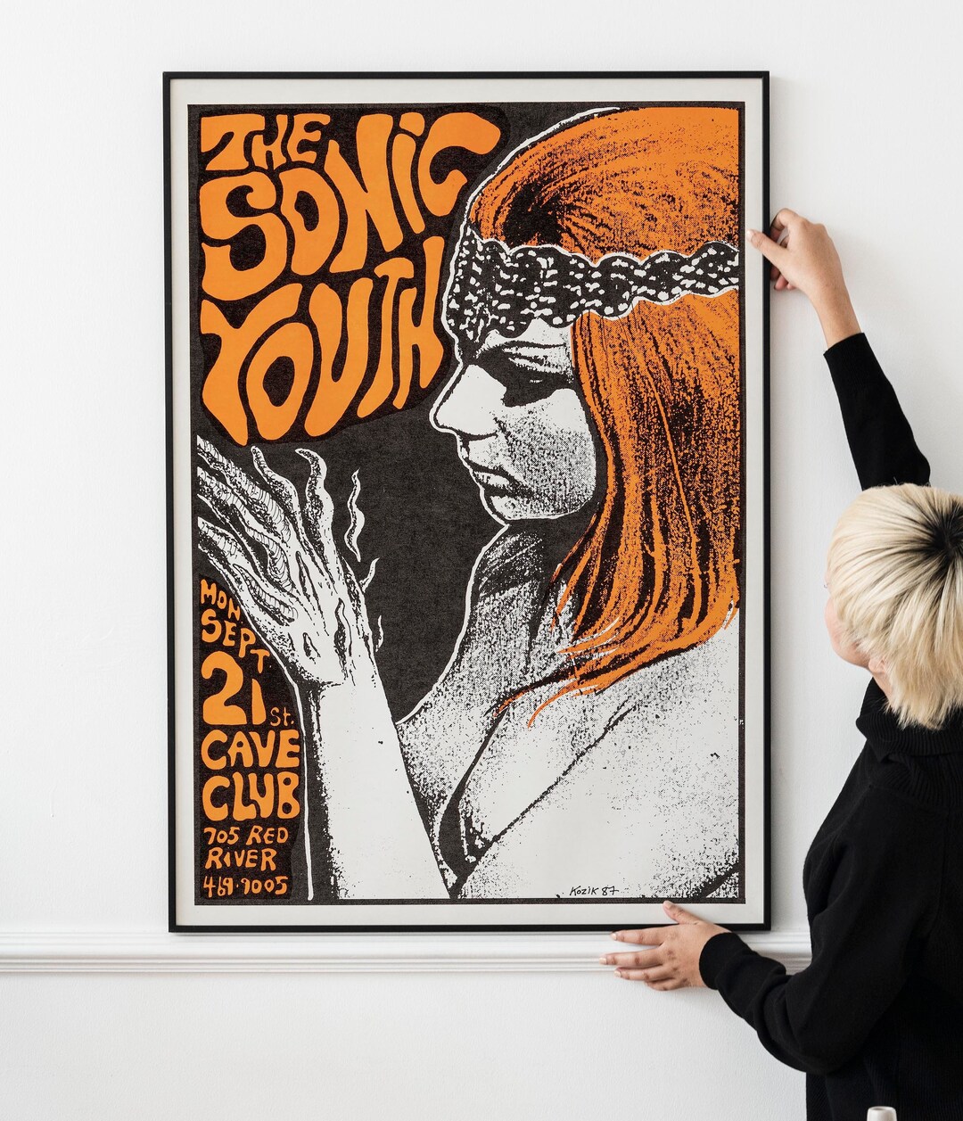 Sonic Youth 1987 the Cave Club in Austin, TX Vintage Concert Poster ...