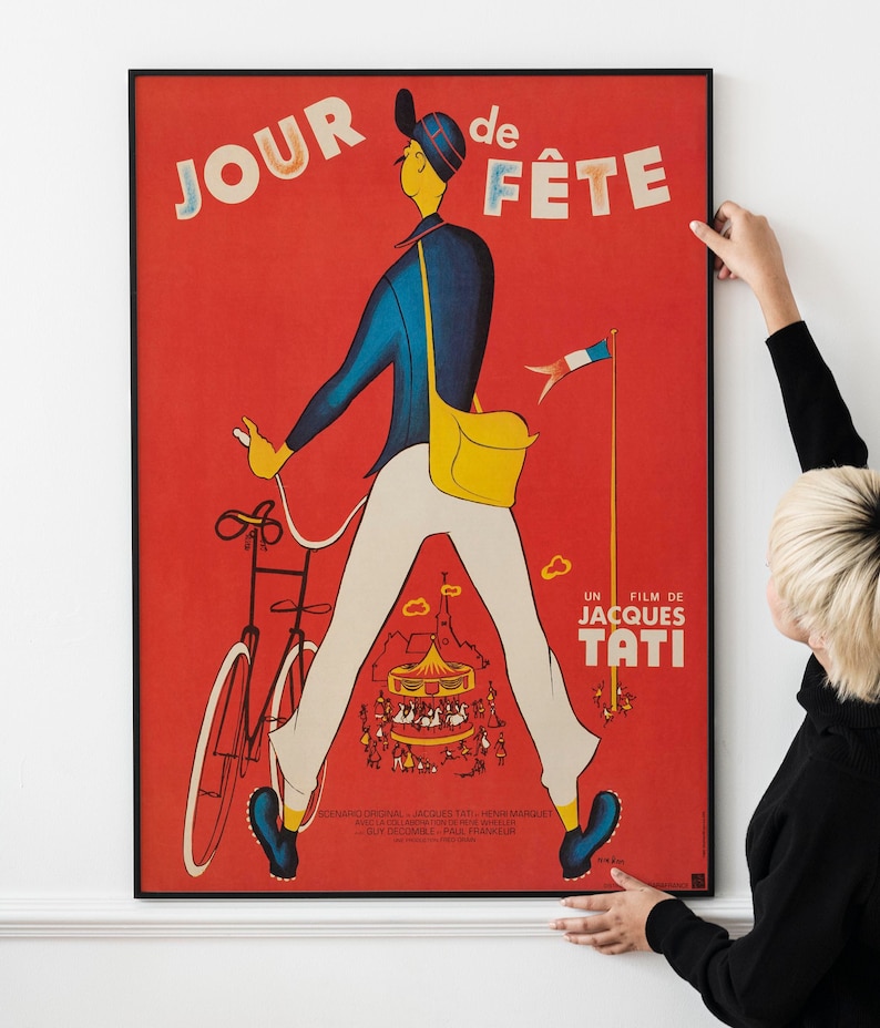Jour De Fete 1949 – Jacques Tati French Vintage Movie Poster - Etsy